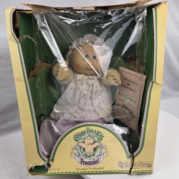 Toys | Cabbage Patch Kids Preemie 1984 Shelly Delila In Box | Poshmark